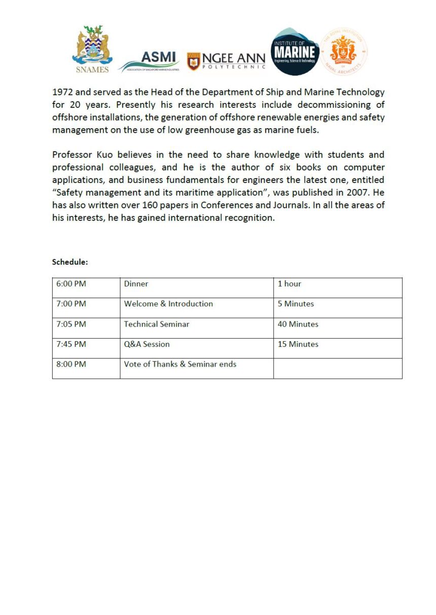 Offshore Renewal Energy Systems and Their Safety Management - 31 May ...
